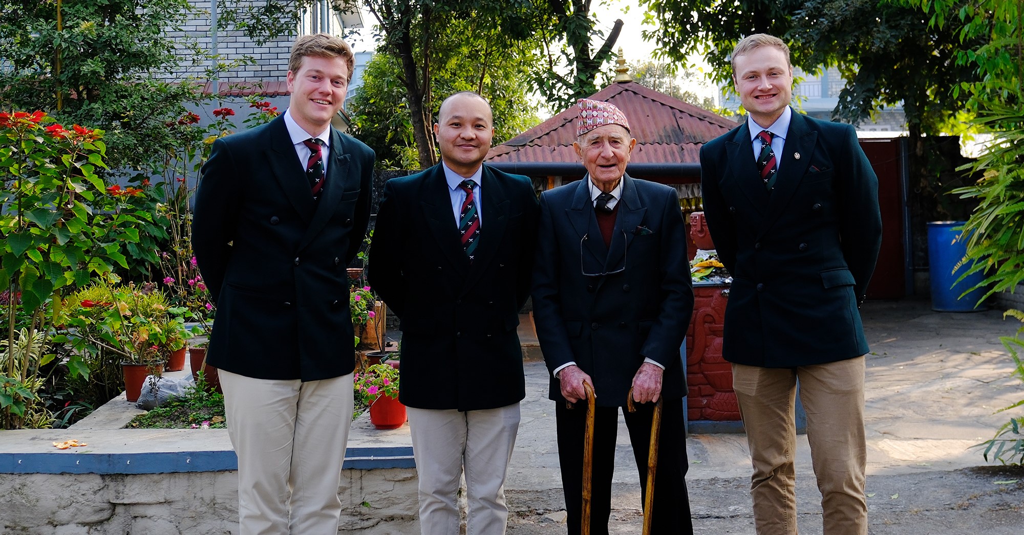 Officers of The Royal Gurkha Rifles visit Colonel J P Cross in Pokhara - Gurkha Brigade Association